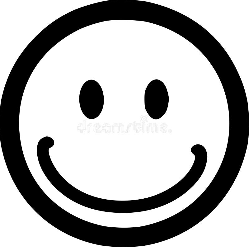 Smiley Face - Black and White Vector Illustration Stock Illustration ...