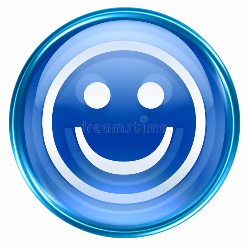 Blue Smiley 3D Happy Face stock illustration. Illustration of cyan ...