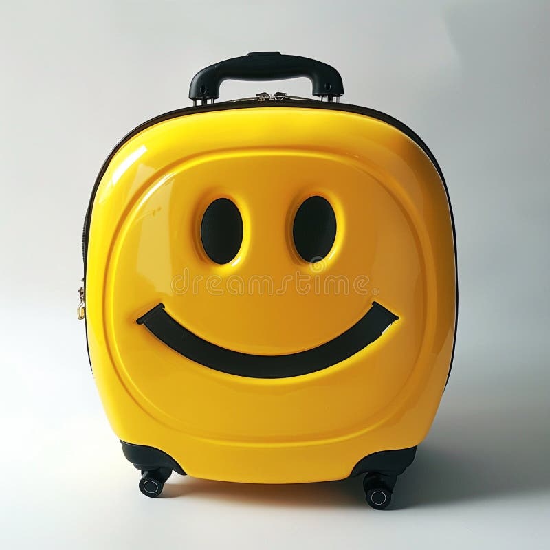 Smiley Face Carrying Suitcase for a Trip Stock Illustration ...