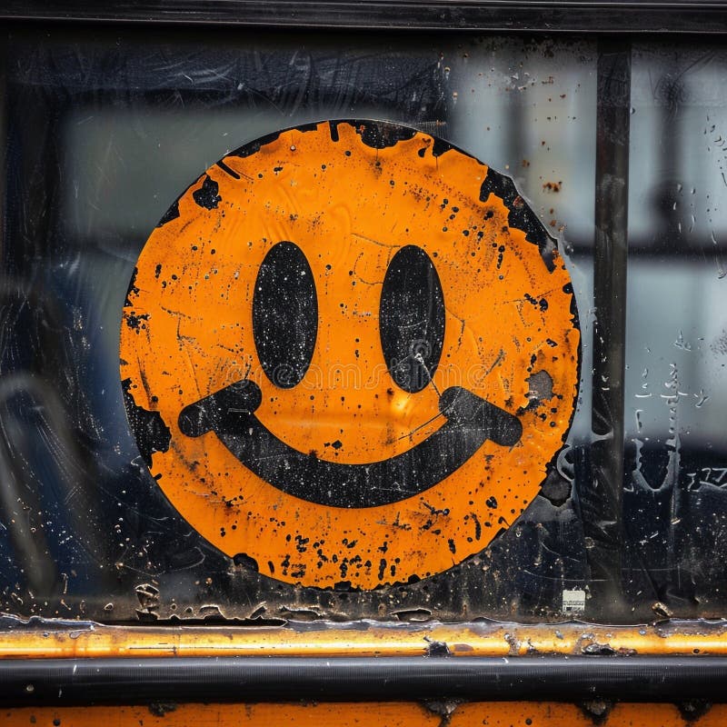 Smiley Face Commuting on a Bus To Work Stock Illustration ...
