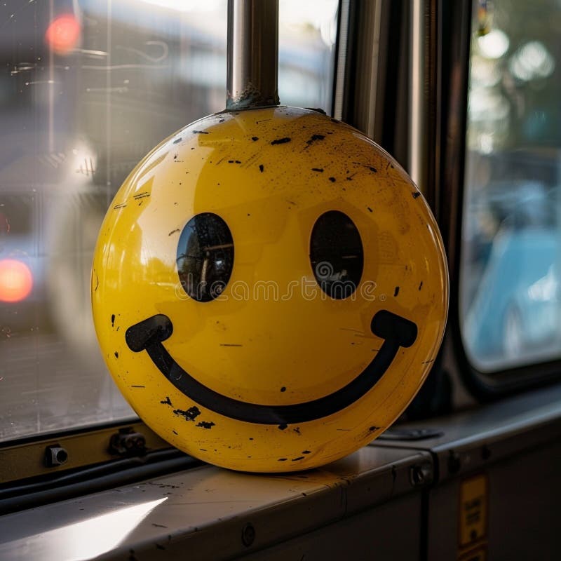 Smiley Face Commuting on a Bus To Work Stock Illustration ...