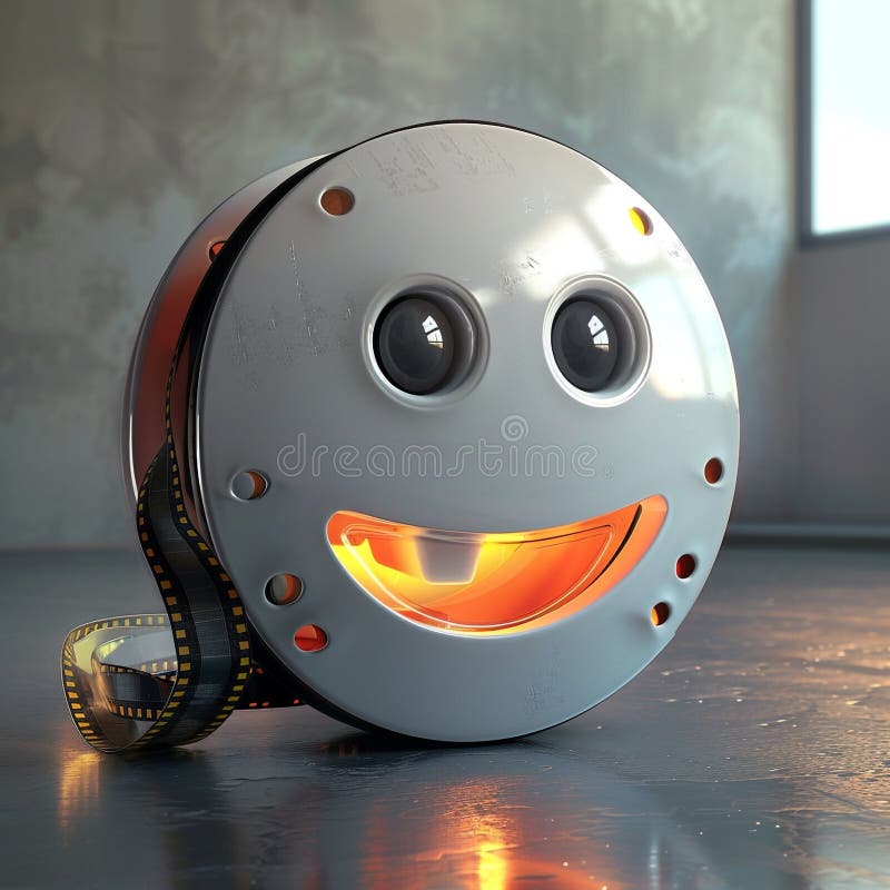 Smiley Face Creating a Film Reel Movie Stock Illustration ...