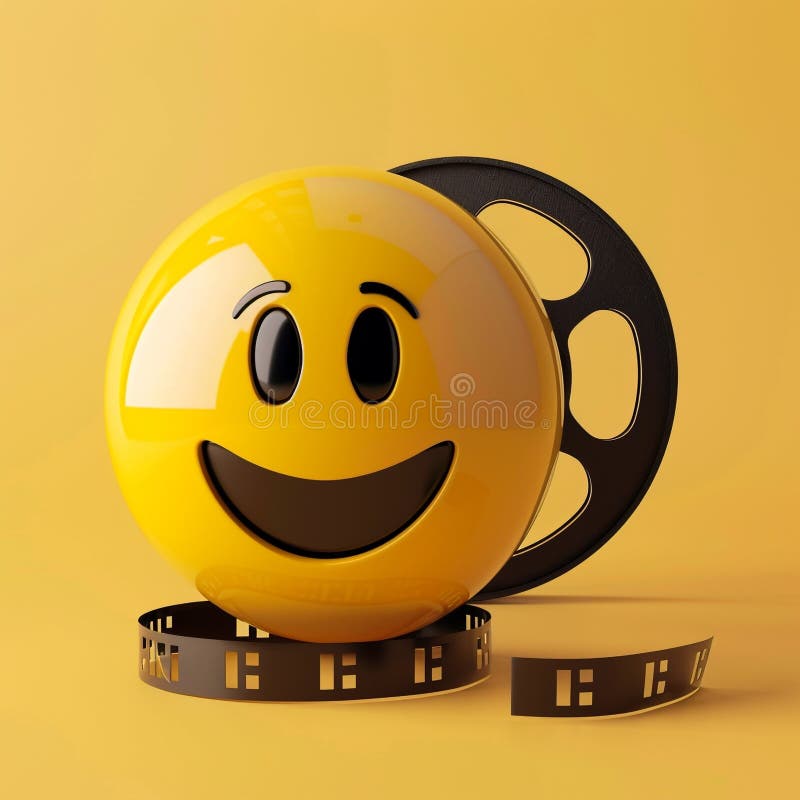 Smiley Face Creating a Film Reel Movie Stock Illustration ...