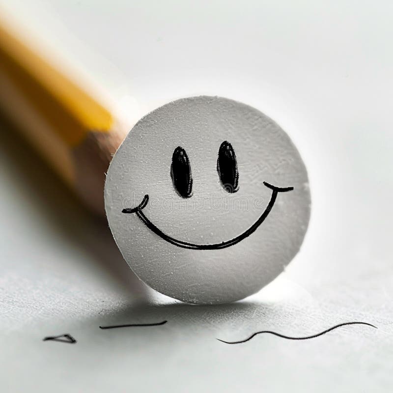 Smiley Face Drawing a Picture with a Pencil Stock Illustration ...