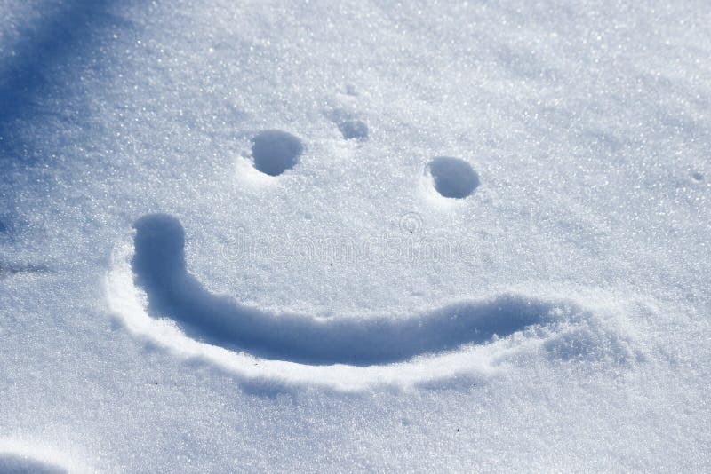 A Smiley Face Drawing on a Snow Stock Image - Image of symbol, frost ...