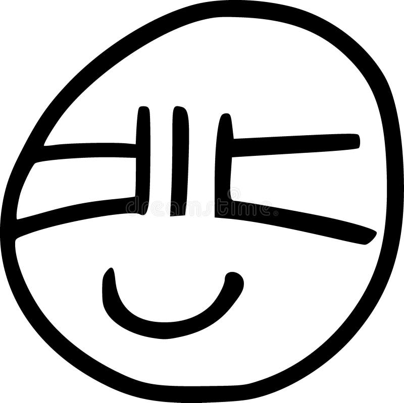 A Smiley Face Drawn in Black and White Stock Illustration ...