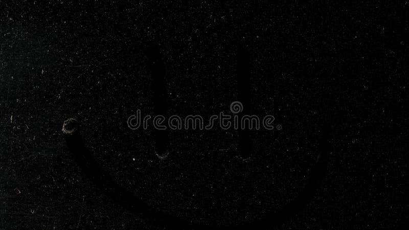 Smiley Face Drawn on Dusty Black Glass Surface Stock Illustration ...