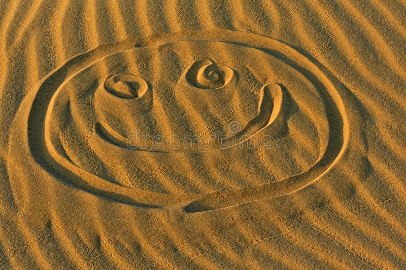 Smiley Sand Face stock photo. Image of vacation, grains - 33750412