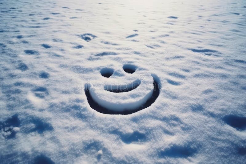 Smiley Face Drawn in the Snow. Generative AI Stock Illustration ...