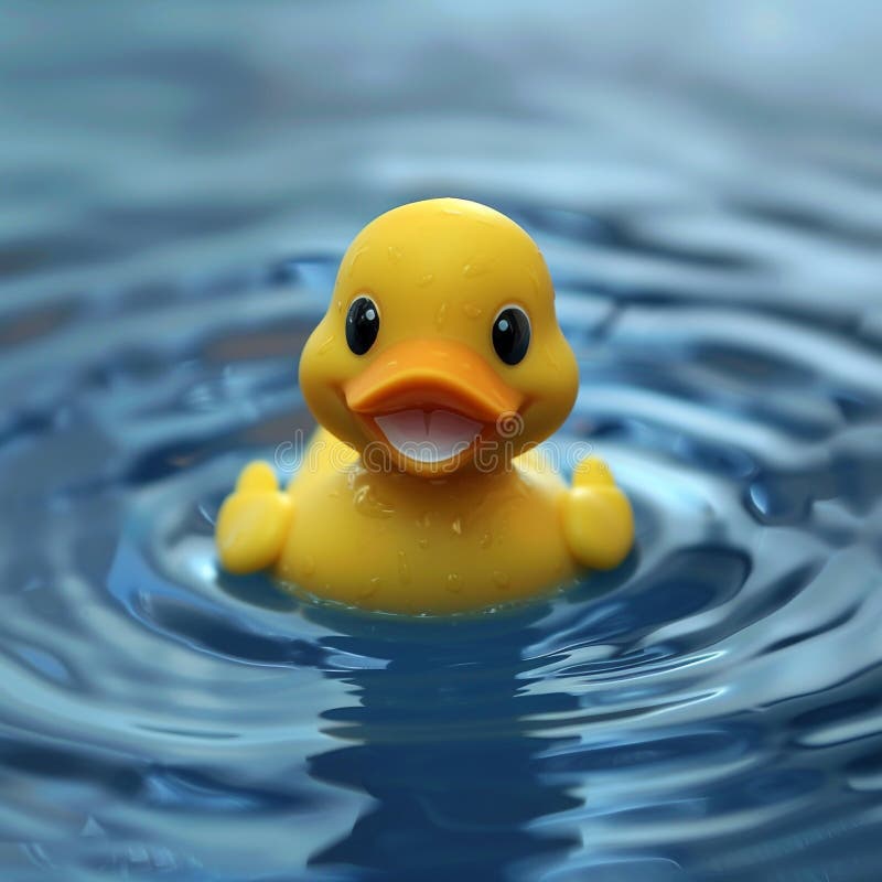 Smiley Face with Duck Quacking in Water Stock Illustration ...