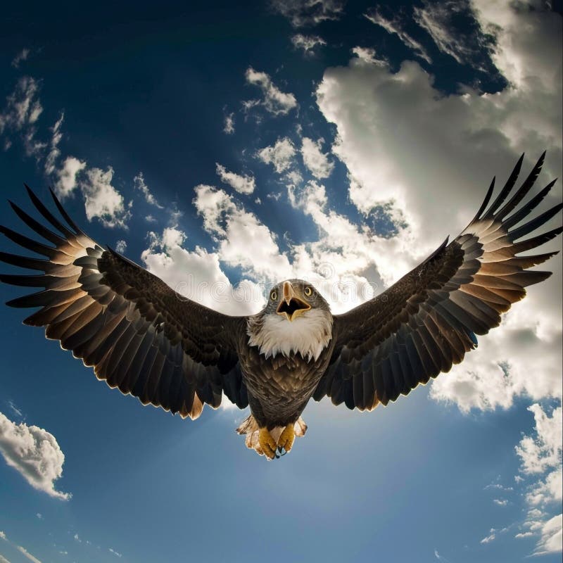 Smiley Face with Eagle Soaring in the Sky Stock Illustration ...