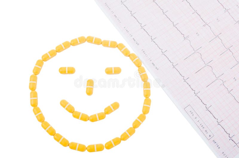 Smiley face and ekg stock image. Image of dosage, illness - 54585143