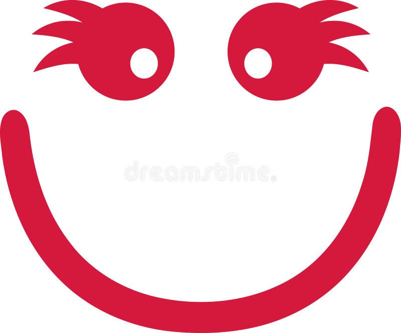 Smiley face with eyelashes stock vector. Illustration of woman - 107193902