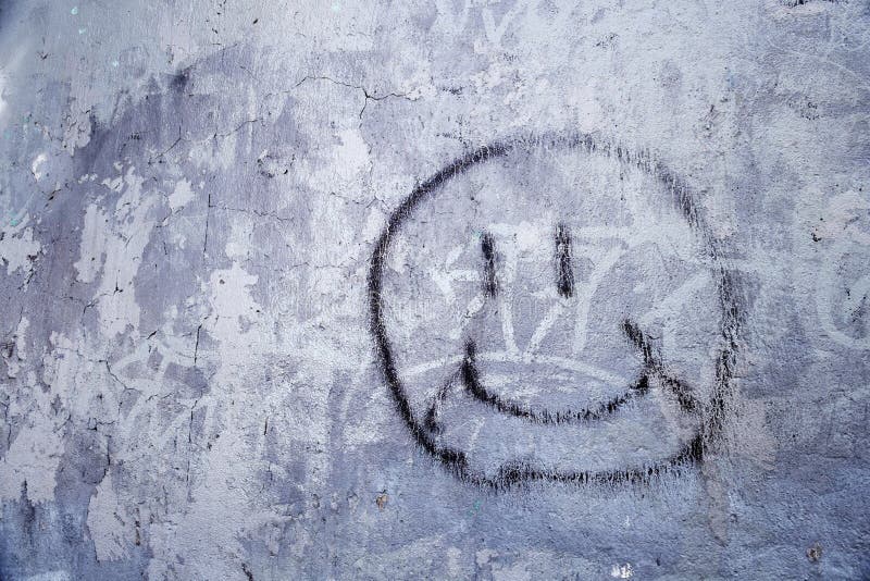 Smiley Face Graffiti stock illustration. Illustration of wall - 52135330