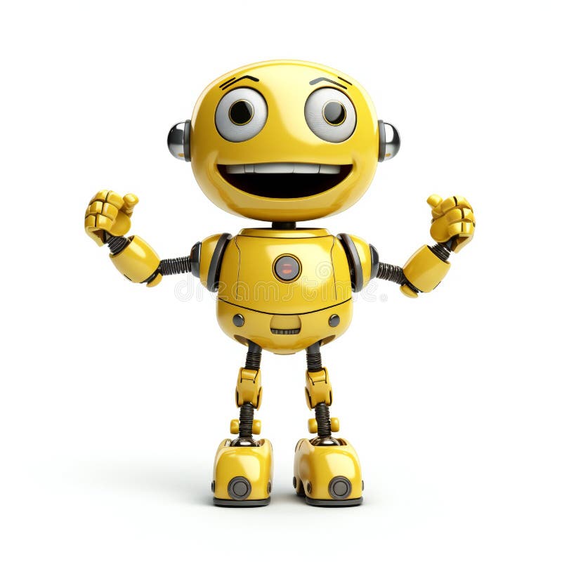 Smiley Face Happy Robot Android Mascot Stock Illustration ...