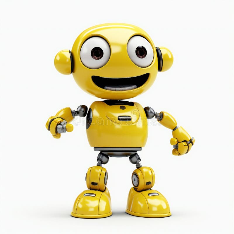 Happy Robot Head Isolated on Technology Background. Stock Illustration ...