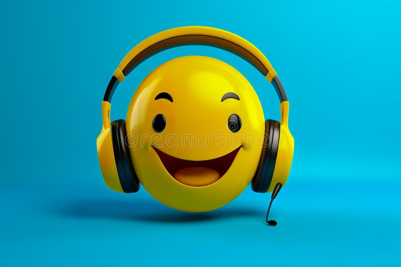 Smiley with headphones stock vector. Illustration of musical - 6622581