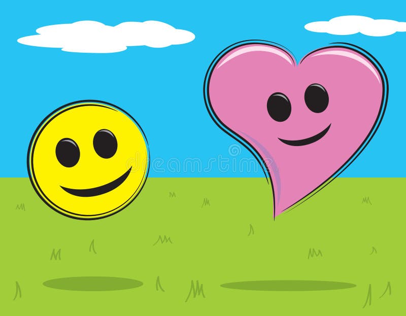 Smiley Face and Heart stock vector. Illustration of shapes - 16881873