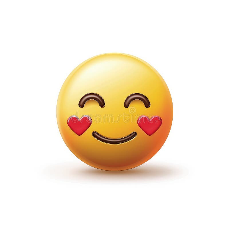 Smiley Face with Hearts on Its Eyes Stock Photo - Image of lovely ...