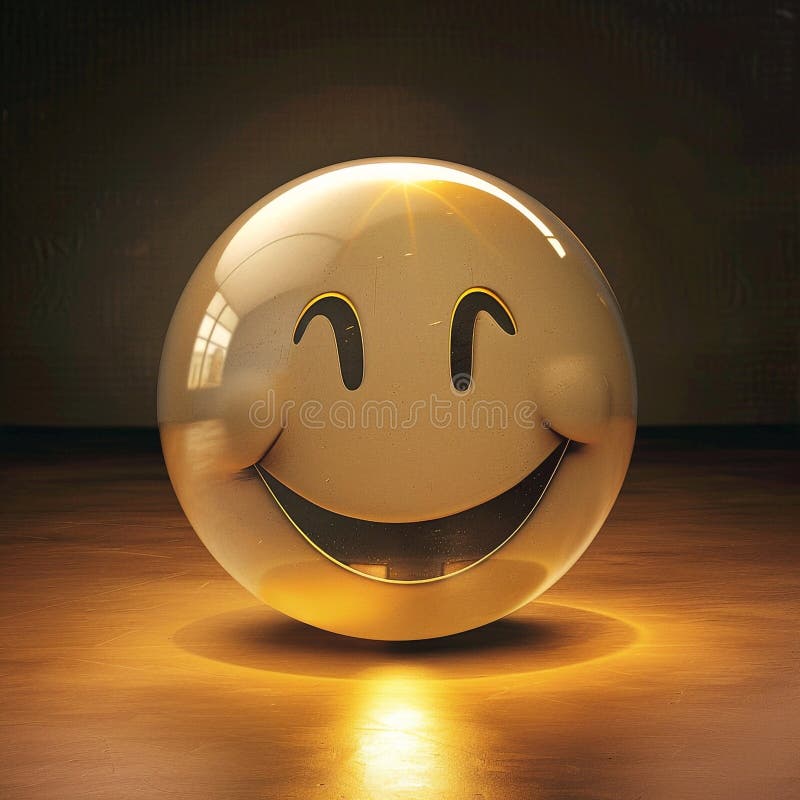 Smiley Face Holding Crystal Ball Predicting Future Stock Illustration ...
