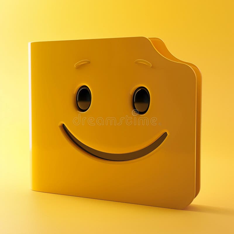 Smiley Face Holding File Folder Storing Information Stock Illustration ...