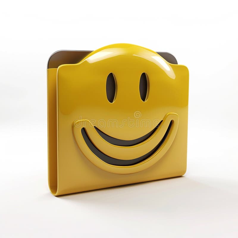 Smiley Face Holding File Folder Storing Information Stock Illustration ...