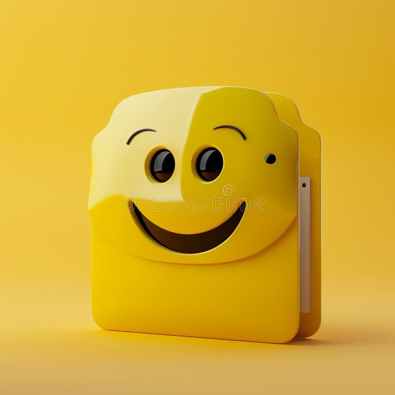 Smiley Face Holding File Folder Storing Information Stock Illustration ...