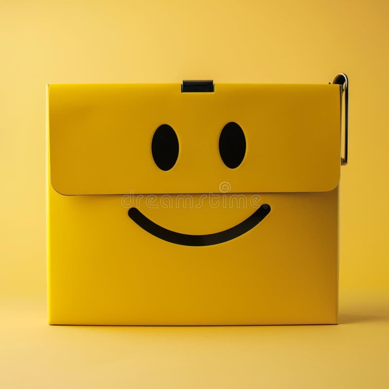 Smiley Face Holding File Folder Storing Information Stock Illustration ...