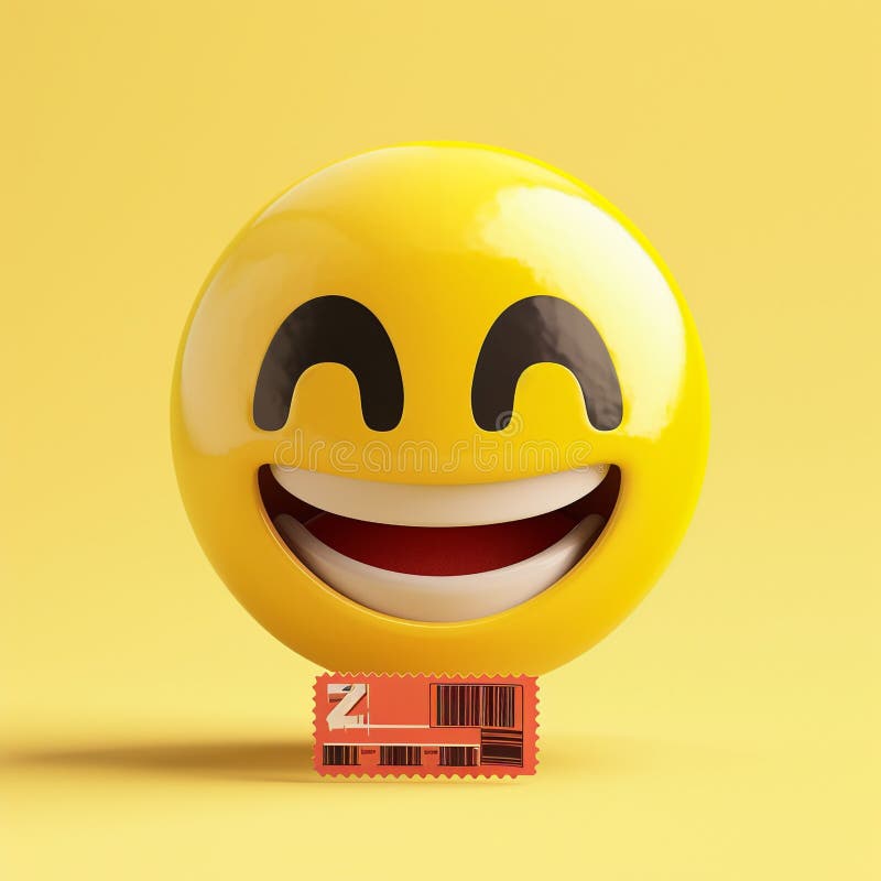Smiley Face Holding Ticket Going To Cinema Stock Illustration ...