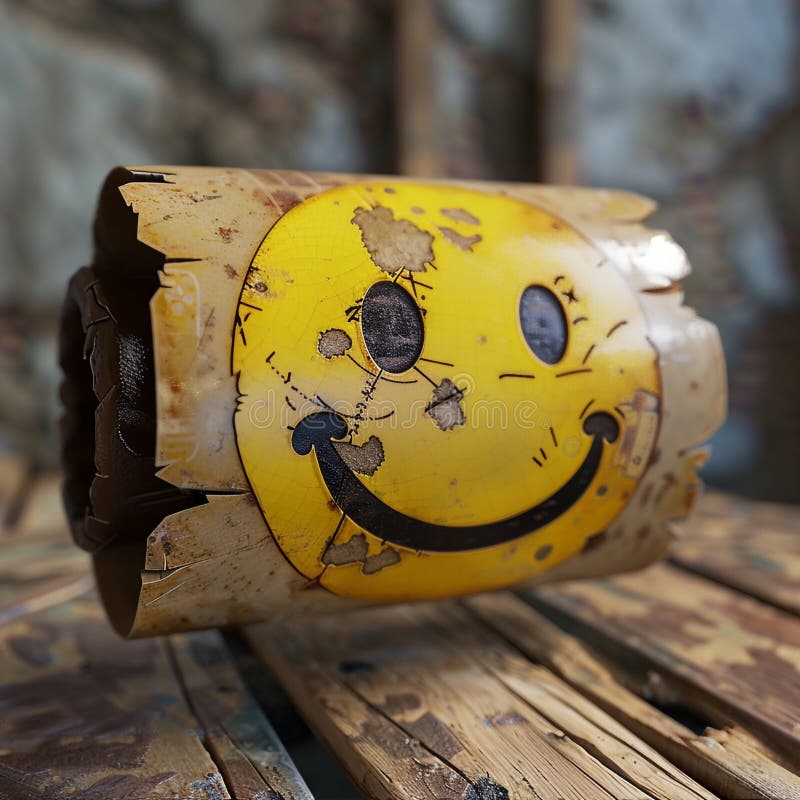 Smiley Face Holding Treasure Map Searching for Hidden Treasure Stock ...