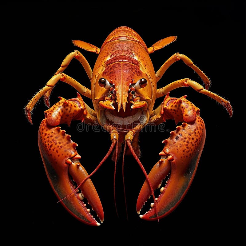 Smiley Face with Lobster in Hard Shell Stock Illustration ...