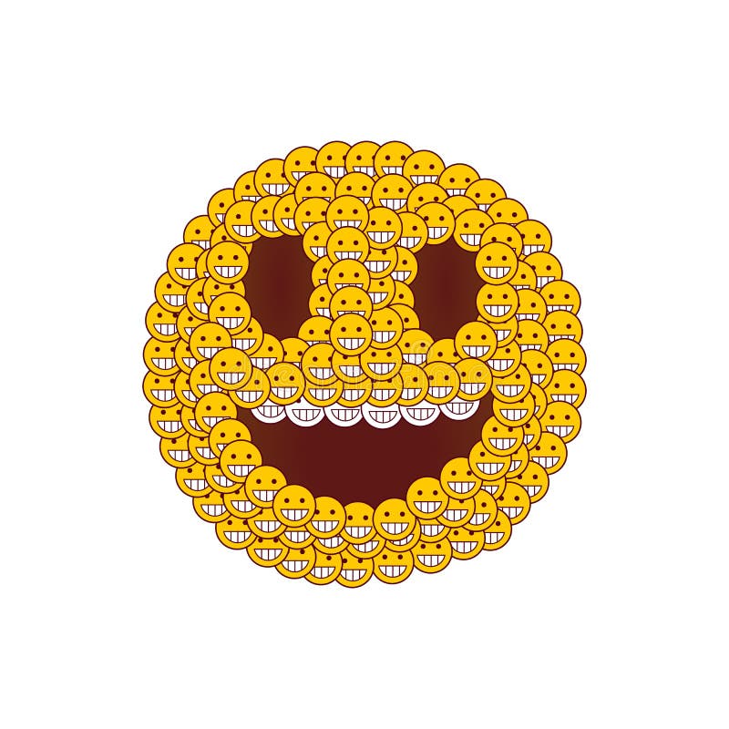 Smiley Face Made Many Small Emoji Icon. Vector Illustration Eps 10 ...