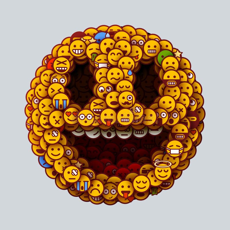 Smiley Face Made of Many Small Smiles. Unusual and Creative Smile Crowd ...