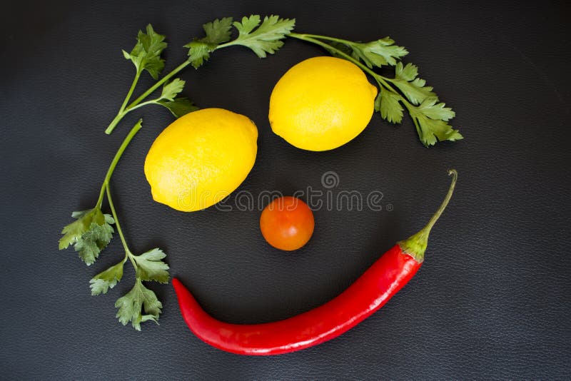 Smiley Face Made of Vegetables Stock Image - Image of emotion, healthy ...