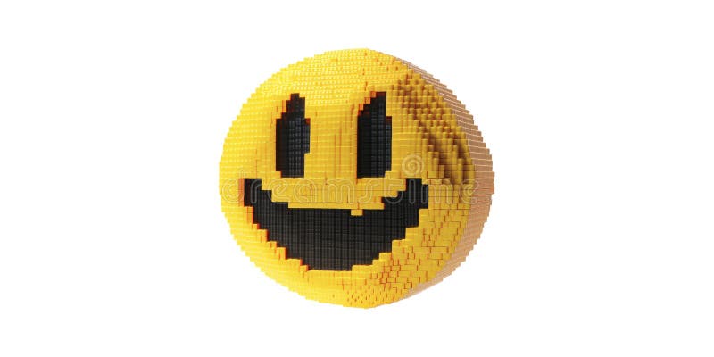 Smiley Face Made of Yellow and Black Lego Bricks Isolated on ...