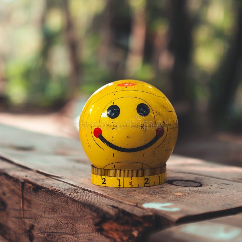 Smiley Face Measuring Length with Tape Measure Stock Illustration - Illustration of crafts ...