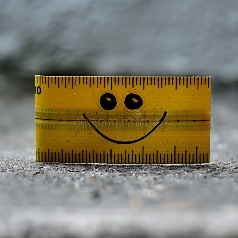 Smiley Face Measuring Length with Tape Measure Stock Illustration ...