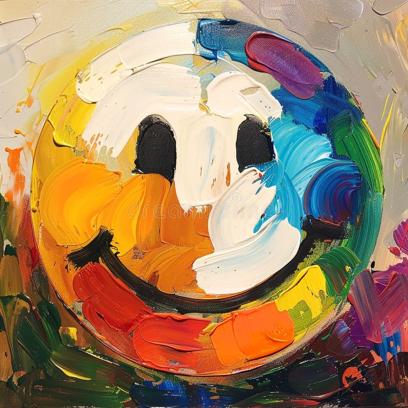 Smiley Face Mixing Colors with Paint Palette Stock Illustration ...