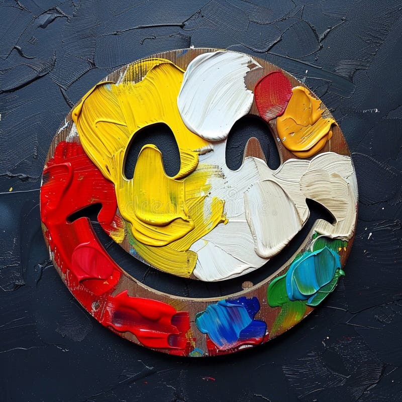 Smiley Face Mixing Colors with Paint Palette Stock Illustration ...