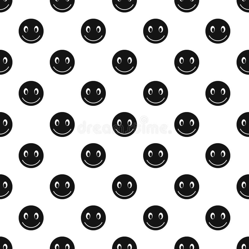 Smiley Face Pattern, Simple Style Stock Vector - Illustration of ...