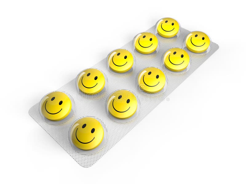 Smiley Face Pills In Blister Stock Illustration - Illustration of ...