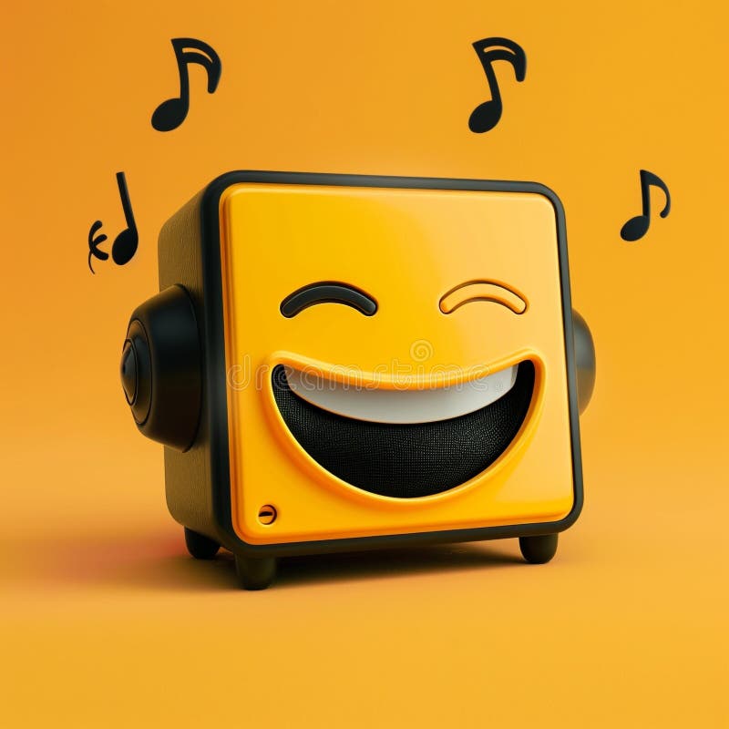 Smiley Face Playing Loud Music Stock Illustration - Illustration of ...