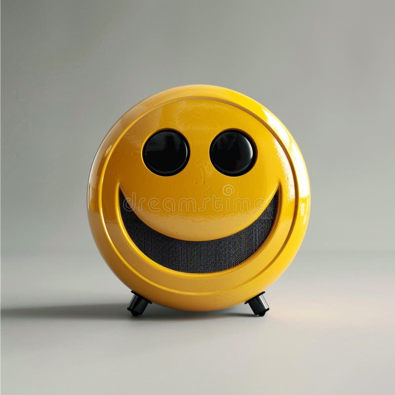 Smiley Face Playing Loud Music Stock Illustration - Illustration of ...