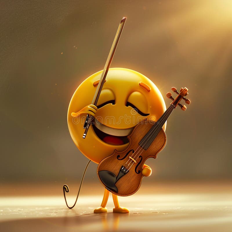 Smiley Face Playing Violin Concerto Stock Illustration - Illustration ...