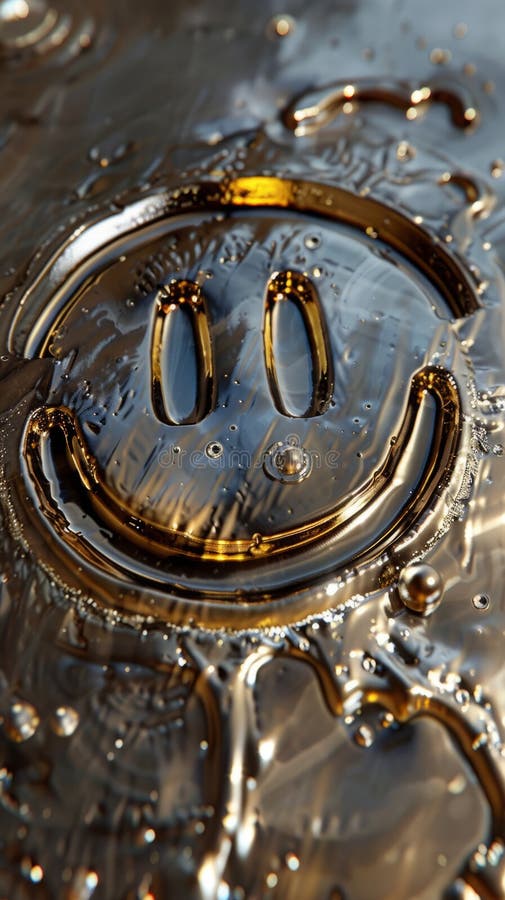 Smiley Face in Puddle of Oil Stock Illustration - Illustration of water ...