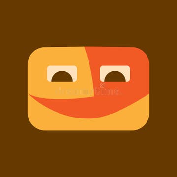 Smiley Face Rectangular Vector Illustration Flat Style Stock Vector ...