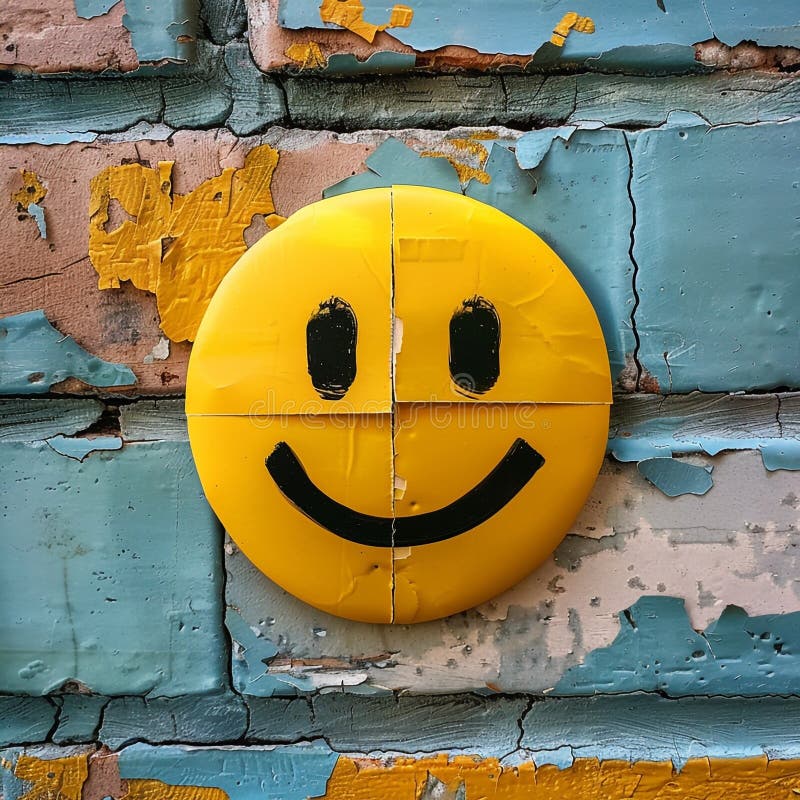 Smiley Face Repairing a Tear with Tape Stock Illustration - Illustration of expression, friendly ...