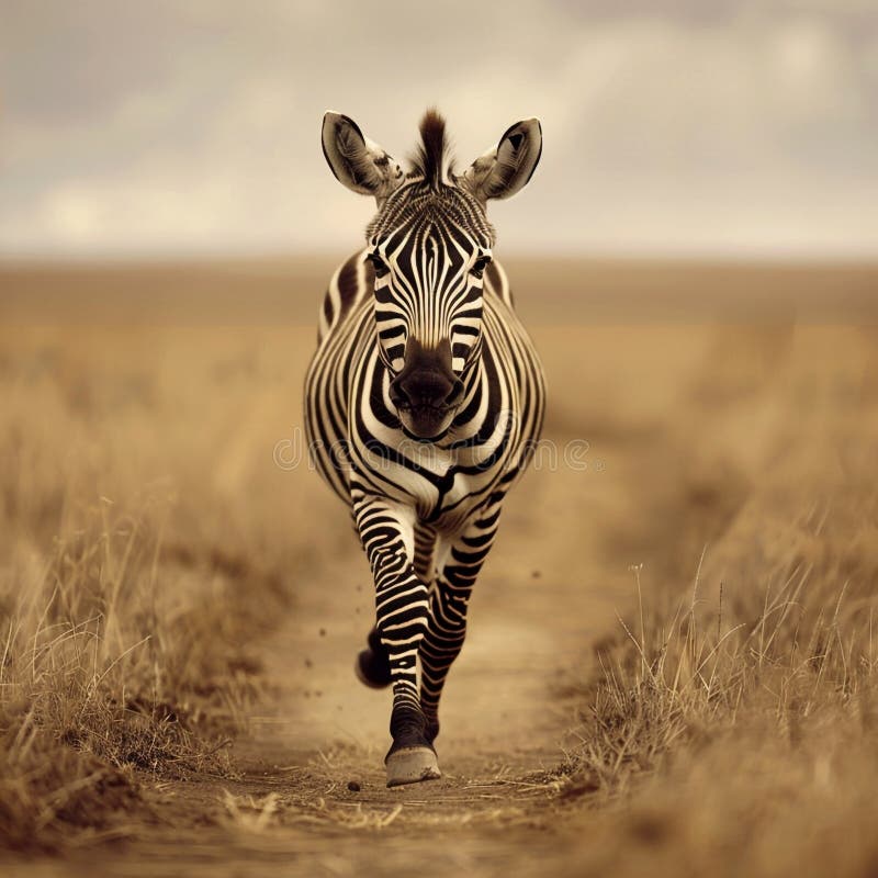 Smiley Face Running on the Savannah with a Zebra Stock Illustration ...