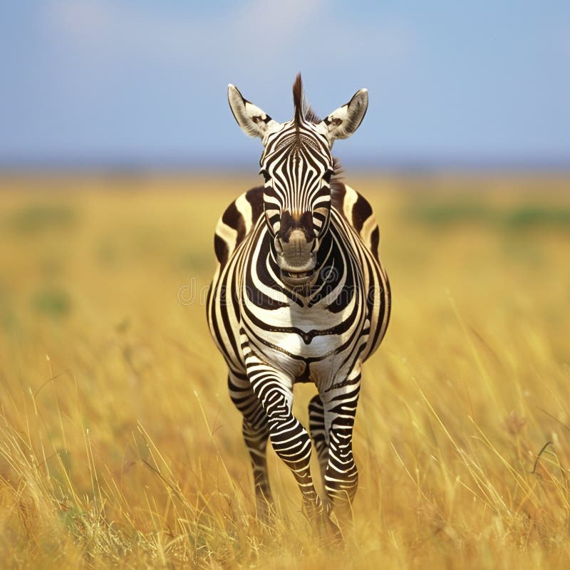 Smiley Face Running on the Savannah with a Zebra Stock Illustration ...
