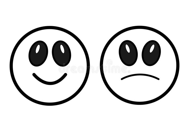 Happy and Sad Emoticons Icons Set Vector Design Element Stock Vector ...